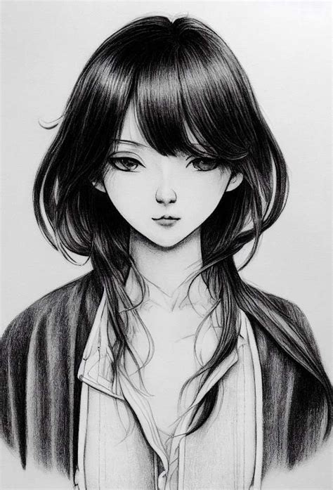 铅笔画 女孩 肖像 最新更新 Ai绘画 素材集市