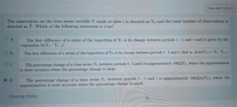 Solved The Observation On The Time Series Variable Y ﻿made