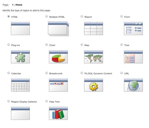 Oracle Apex Tips Apex 5 Creating Regions On An Existing Page