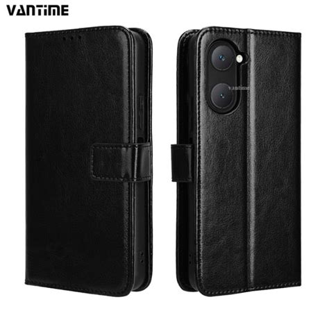 Vantime For Vivo Y03 Y03t Y18 Y18s Y28s 4G 5G Classic PU Wallet Case Card Slot Flip