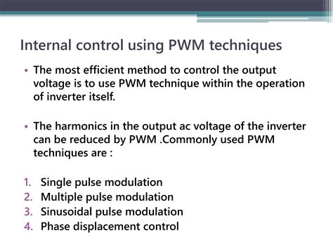 Different Methods Of Pwm For Inverter Control Pptx