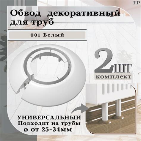 Обвод универсальный IDEAL(Идеал) белый, накладка (розетта) для труб 25 ...