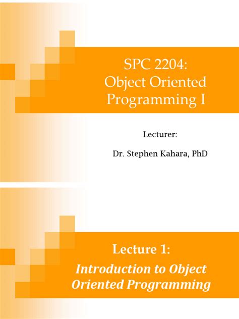 Lecture 1 Class Notes On Object Oriented Programming In Cpp Pdf