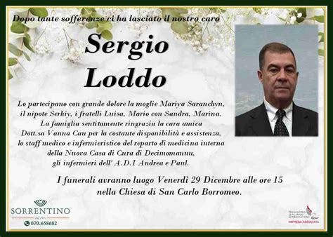 Funerali E Annunci Funebri A Cagliari Sergio Loddo Funer24
