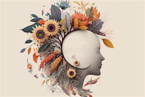 cycle of life with psychological problems in boho style created with generative ai technology