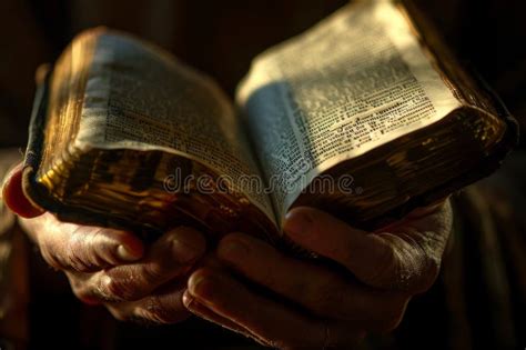 Hands Holding A Religious Scripture Or Holy Book In A Closeup Shot