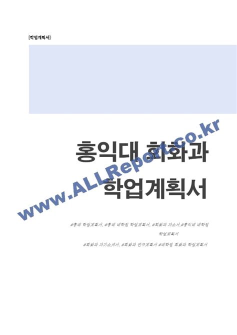 홍익대학교 대학원 회화과 수학계획서대학원학업계획