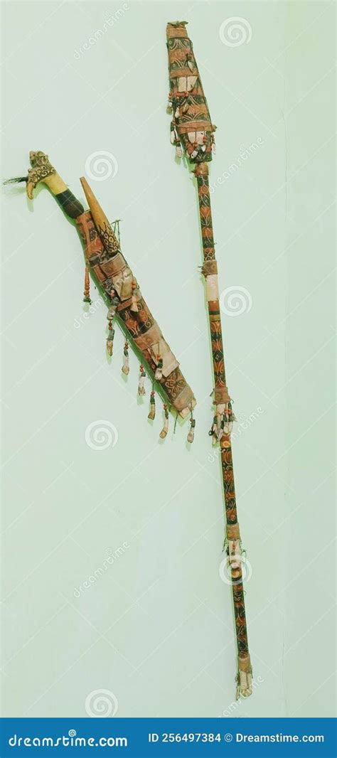 Armas Tradicionais Da Tribo Dayak Em Kalimantan Foto De Stock Imagem