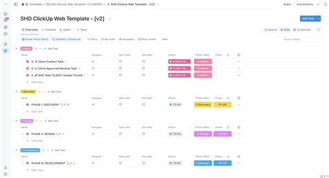 ClickUp Web Development Template V2 Clickup Website Templates For Agencies