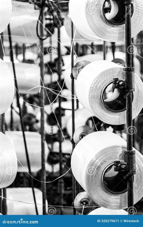 Cotton Thread Bobin On A Copwinder Weft Assembly Line Loom Editorial