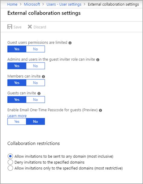 Azure Security External Collaboration Settings Microsoft Qanda