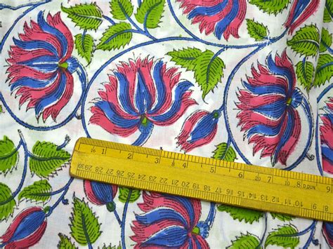 Floral Summer Dresses Block Floral Printed Indian Soft Cotton Fabric By