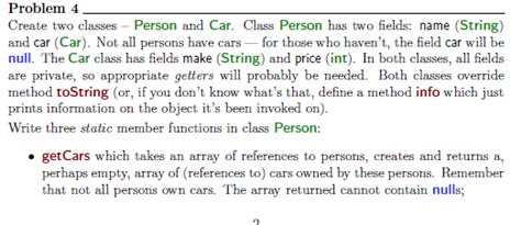 Solved Problem 4 Create Two Classes Person And Car Class