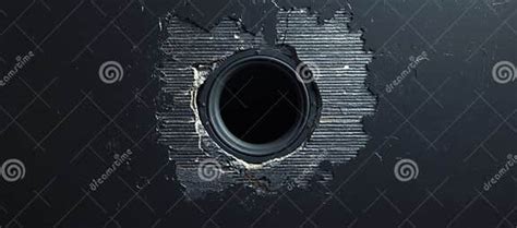 In A Cracked Wall A Powerful Speaker Combines Urban Design With Modern Sound Technology Stock