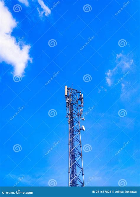 Base Transceiver Station With Blue Sky Stock Image Image Of Transceiver Station 261657825