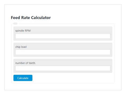 Feed Rate Calculator Calculator Academy