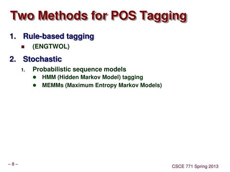 Ppt Lecture 5 Pos Tagging Methods Powerpoint Presentation Free