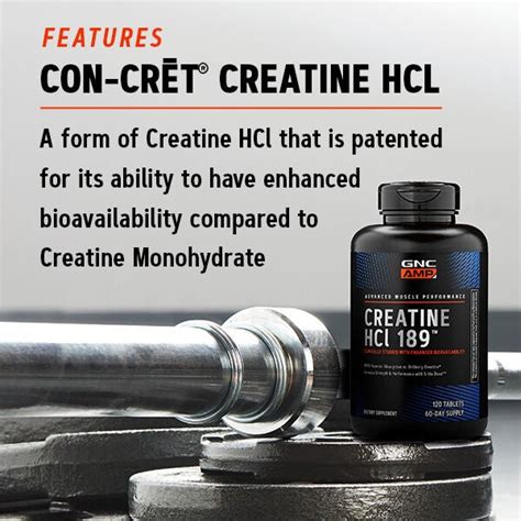 Creatine Hcl 189™ 120 Tablets 60 Servings Gnc