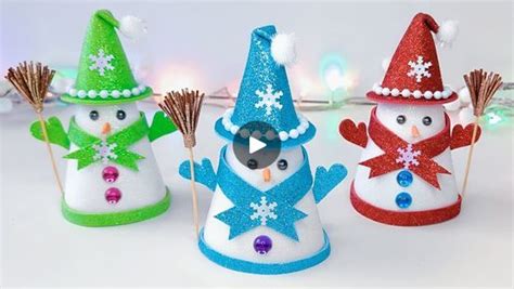 ☃️ MuÑeco De Nieve De Papel Eva 🎄 Idea De Manualidad NavideÑa Idea De