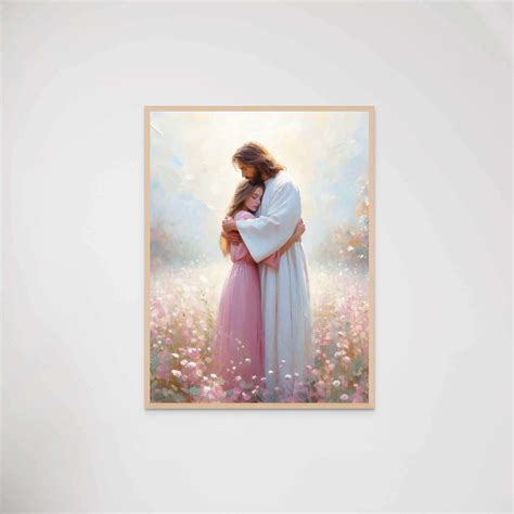 Loving Embrace Christian Art Jesus Hugging Woman Picture Of Jesus