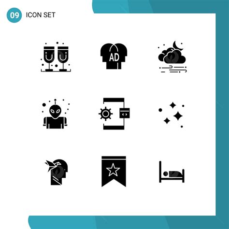 Universal Symbols Vector Png Images 9 Universal Solid Glyph Signs Symbols Of Develop Glyph