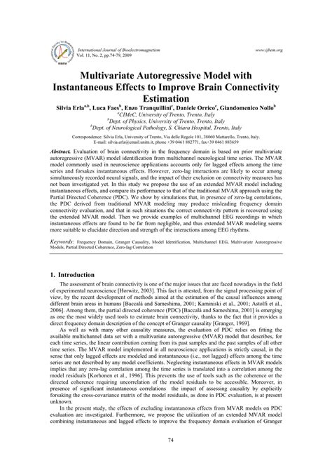 Pdf Multivariate Autoregressive Model With Instantaneous Effects To