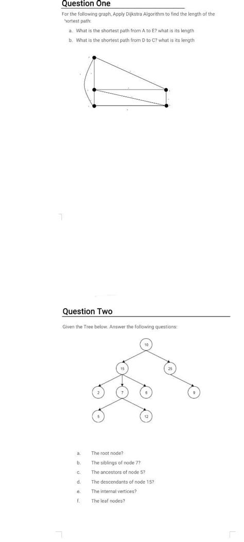 Answered Question One For The Following Graph … Bartleby