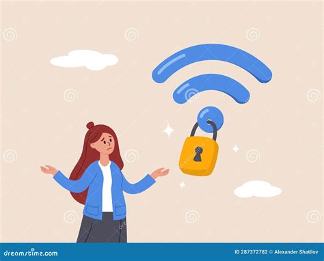 Wifi Encryption Concept Wireless Security Or Safety For Internet