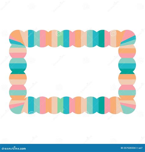 Cute Colorful Decorative Rectangular Border With Ball Shape Pattern Photo Album Picture Frame