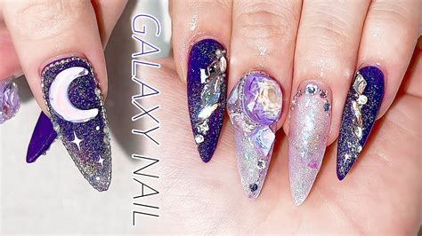 블링블링 밤하늘 은하수 네일🌙 폴리젤 연장하는 법 Galaxy Nail Self Nail Youtube