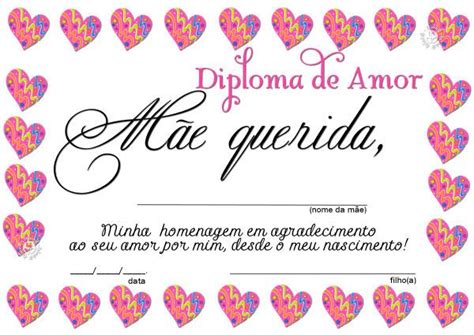 20 Modelos De Diploma Para O Dia Das Mães Prontos Para Imprimir