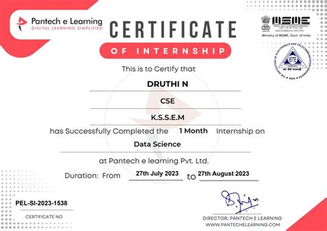 Datascienceinternship Virtuallearning Pantechelearning Druthi N