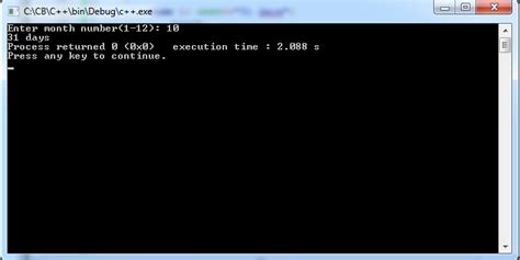 Write C Program To Print Number Of Days In A Month Using Switch Case