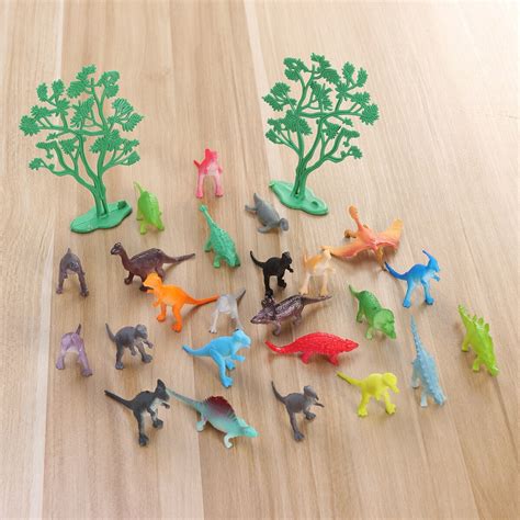 26pcs Mini Simulation Dinosaur Model Bagged Dinosaur Toy Set Plastic
