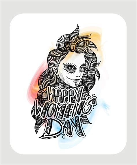 여성의 날 인사말 카드 디자인입니다 프리미엄 벡터