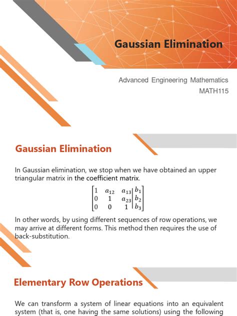 Gaussian Elimination Pdf
