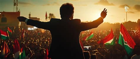 Fullwide Shot Of Imran Khan Giving A Victory Speech Premium Ai