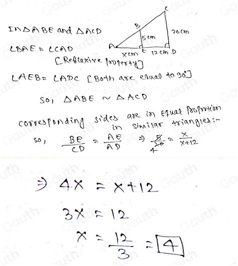 Solved Calculate The Value Of X In The Diagram Below Give Your Answer As An Integer Or As A F