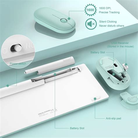 Buy Small Wireless Keyboard And Mouse Ultra Slim Silent Mini Keyboard With 78 Keys Space