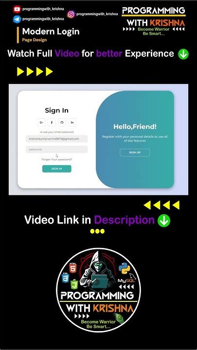 Modern Login Programmingwithkrishna Html Css Js Cssanimation Javatutorial Python