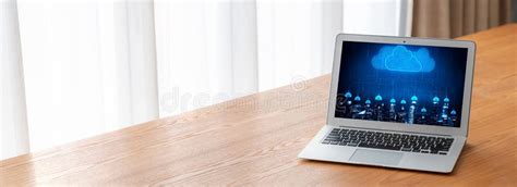 Cloud Computing Software For Modish Remote Work Stock Image Image Of