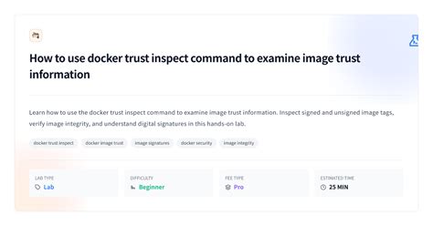 Como Usar O Comando Docker Trust Inspect Para Verificar A Confiança De