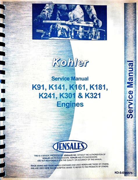 Kohler Engine Service Repair Manual K91 K141 K161 K181 K241 K301 K321 | eBay