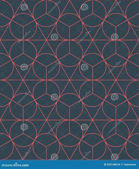 Sacred Geometry Complexity Structure Outline Seamless Pattern Vector Abstraction Stock Vector
