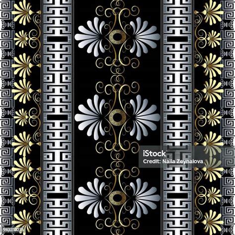 꽃 빈티지 3d 그리스 벡터 원활한 테두리 패턴 0명에 대한 스톡 벡터 아트 및 기타 이미지 0명 고대 그리스 양식 그리스 Istock