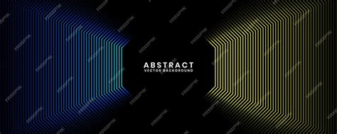 Premium Vector 3d Blue Yellow Techno Abstract Background Overlap