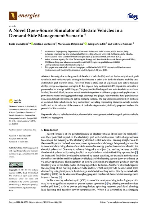 pdf a novel open source simulator of electric vehicles in a demand