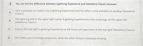 Solved 1 ﻿you Can Tell The Difference Between Lightning