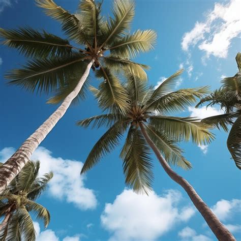 Premium AI Image A Beach On Coconut Tree