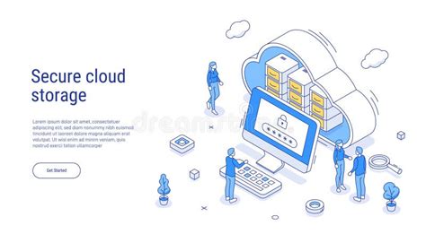 Security Cloud Storage Internet Security Isometric Concept Isometric Concept Protection